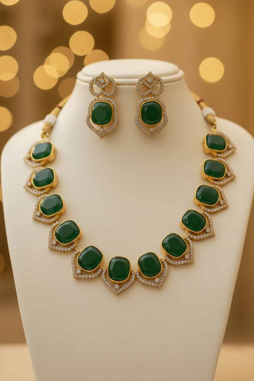 Sonal Cz Necklace Set – Kreative Curio